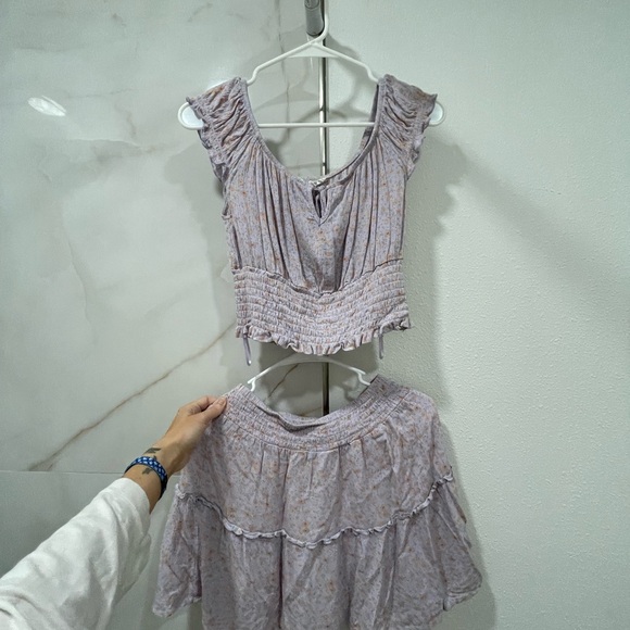 Skirts | Lavender Twopiece Ruffled Set | Poshmark